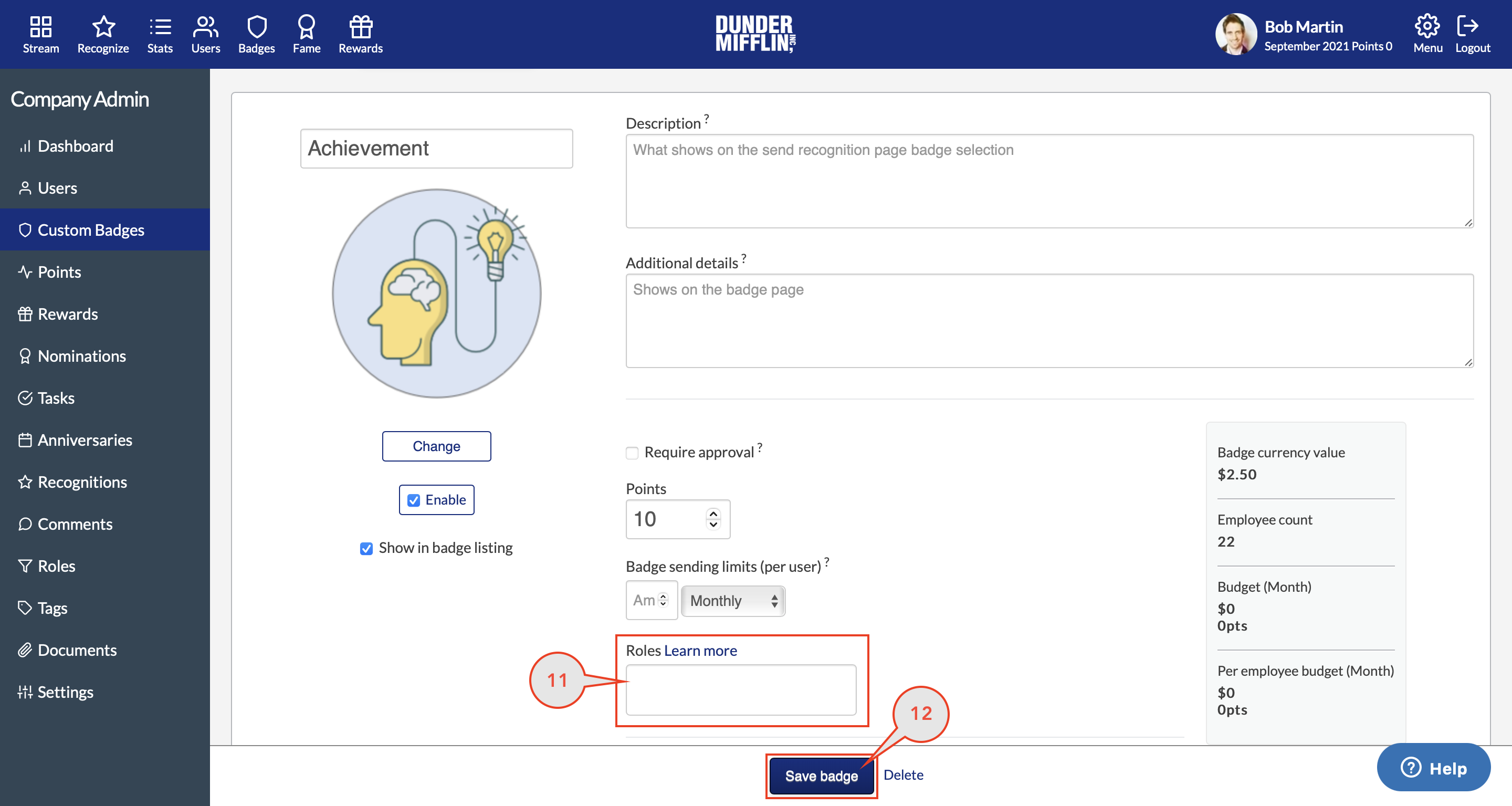 Badges: Step-by-Step Instructions – Recognize
