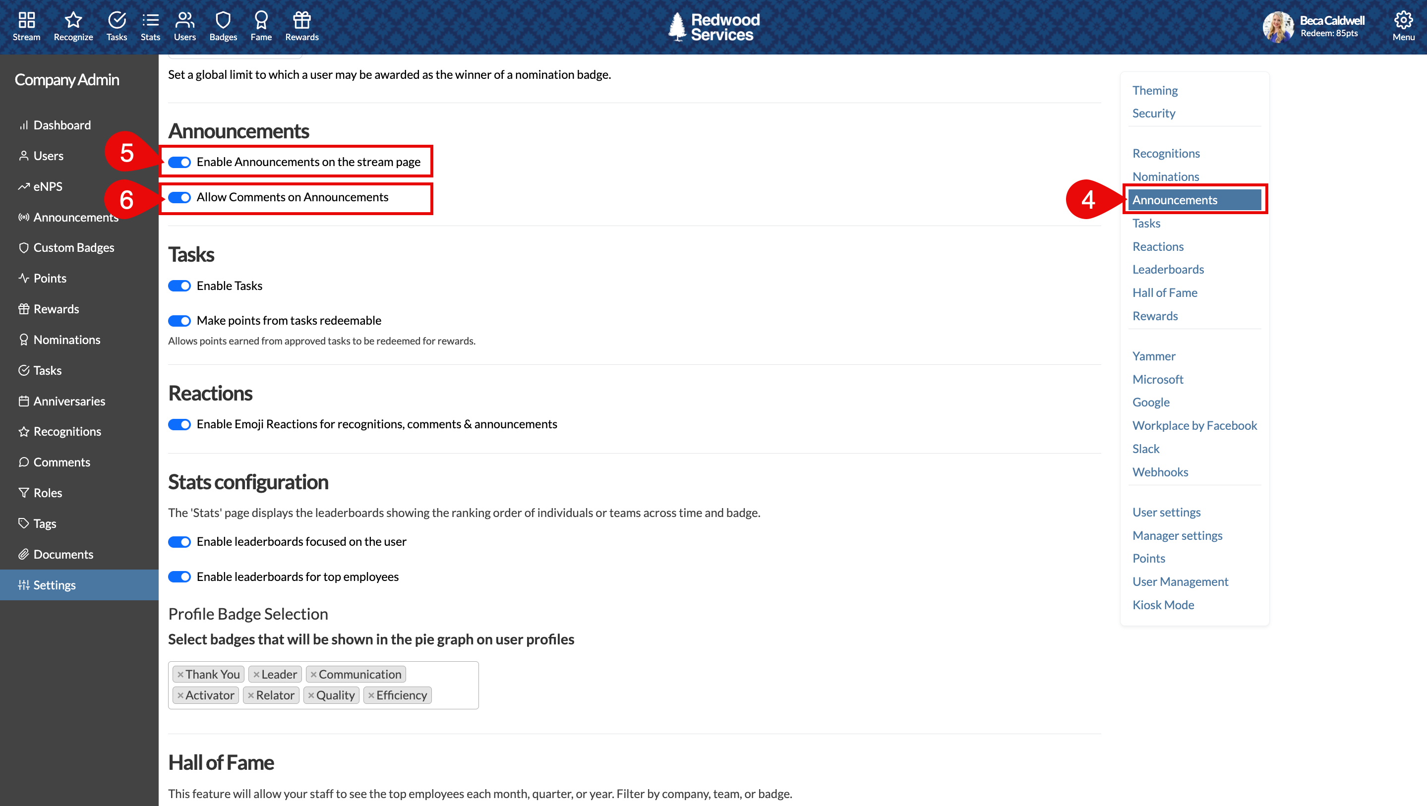 Announcements: Step-by-Step Instructions – Recognize