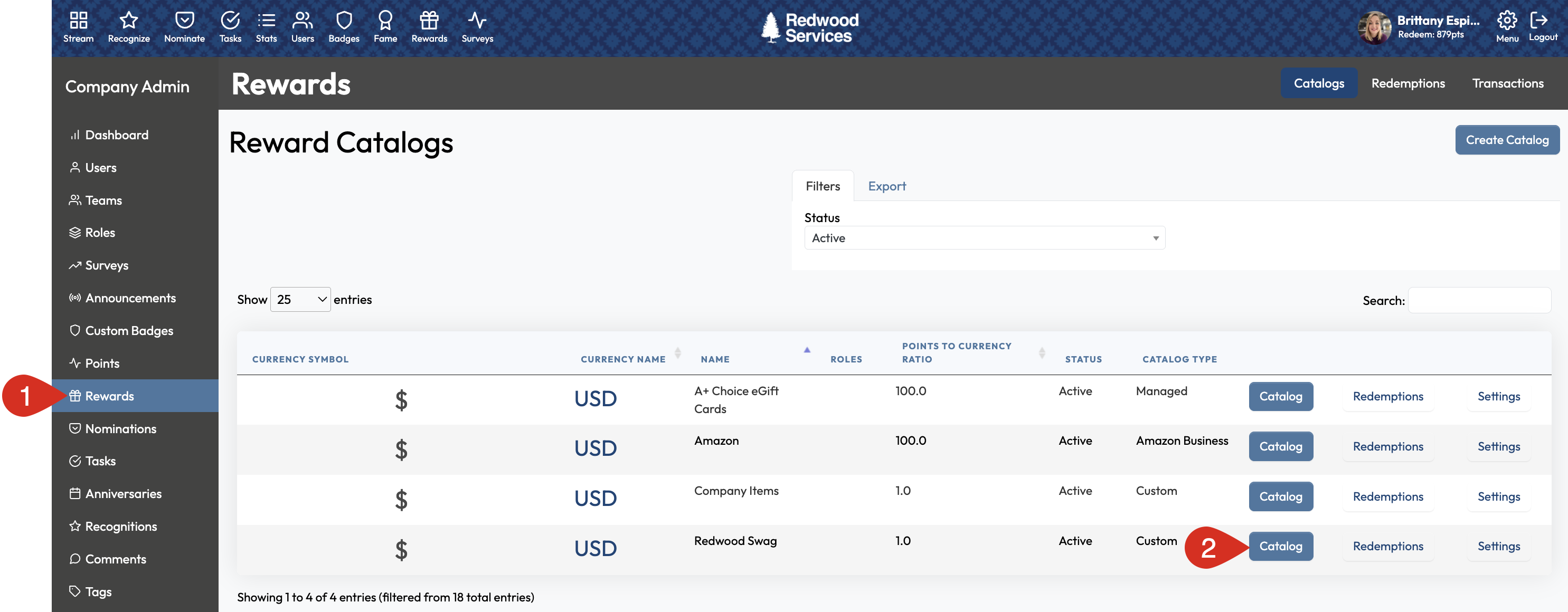 Custom Rewards Catalogs – Recognize