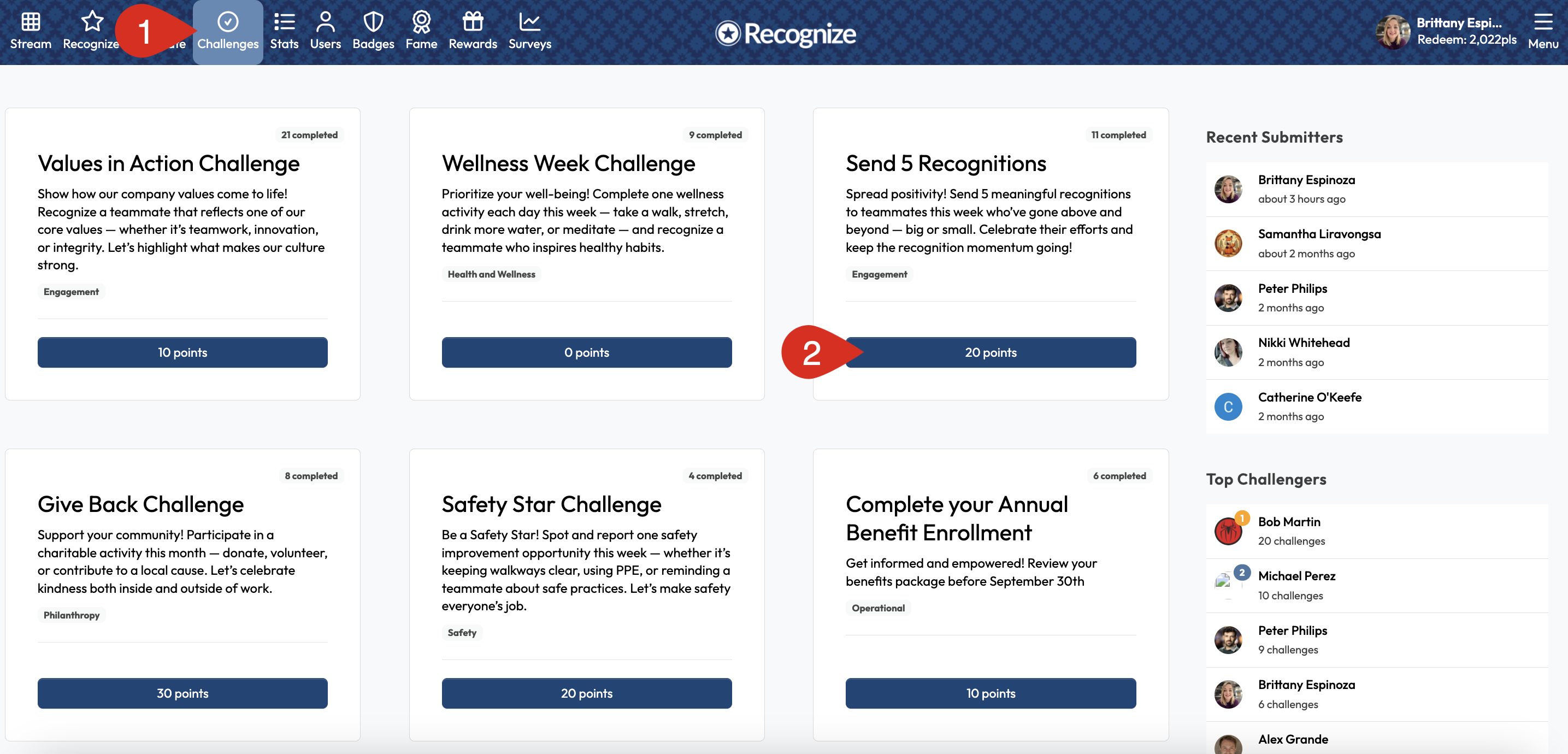 Challenges (Formerly Tasks): Step-by-Step Instructions – Recognize
