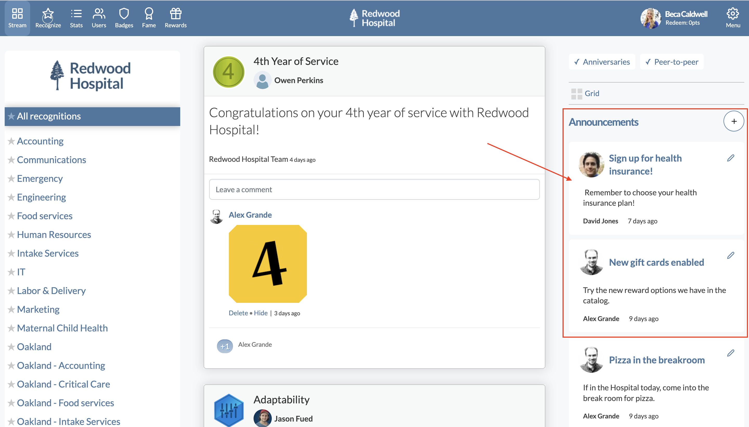 Announcements: Step-by-Step Instructions – Recognize